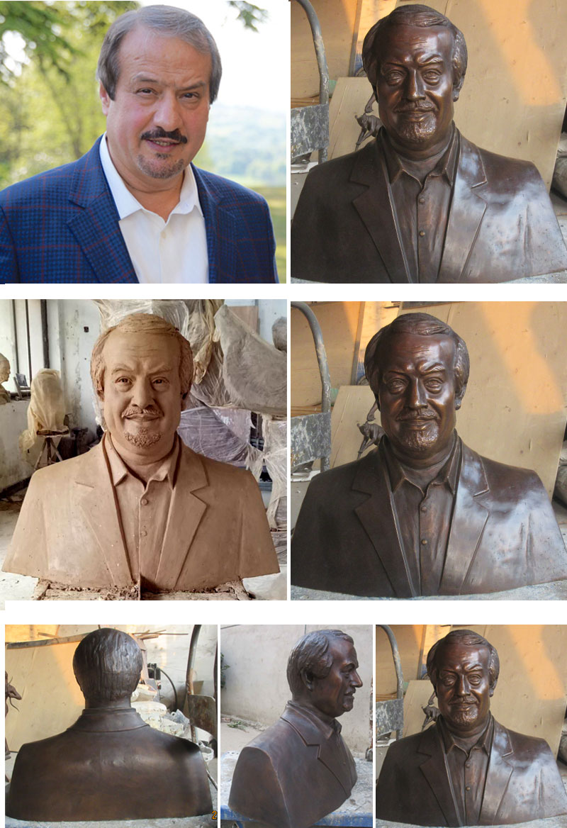 Custom Bust Statue and Portrait Sculpture in bronze from photo BOKK-75 ...